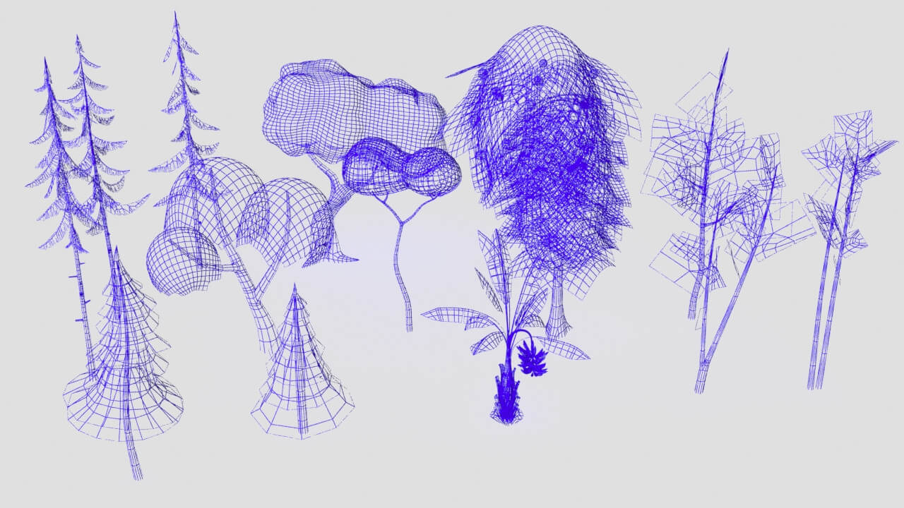 Cartoon Trees - 3D Model by Buncic