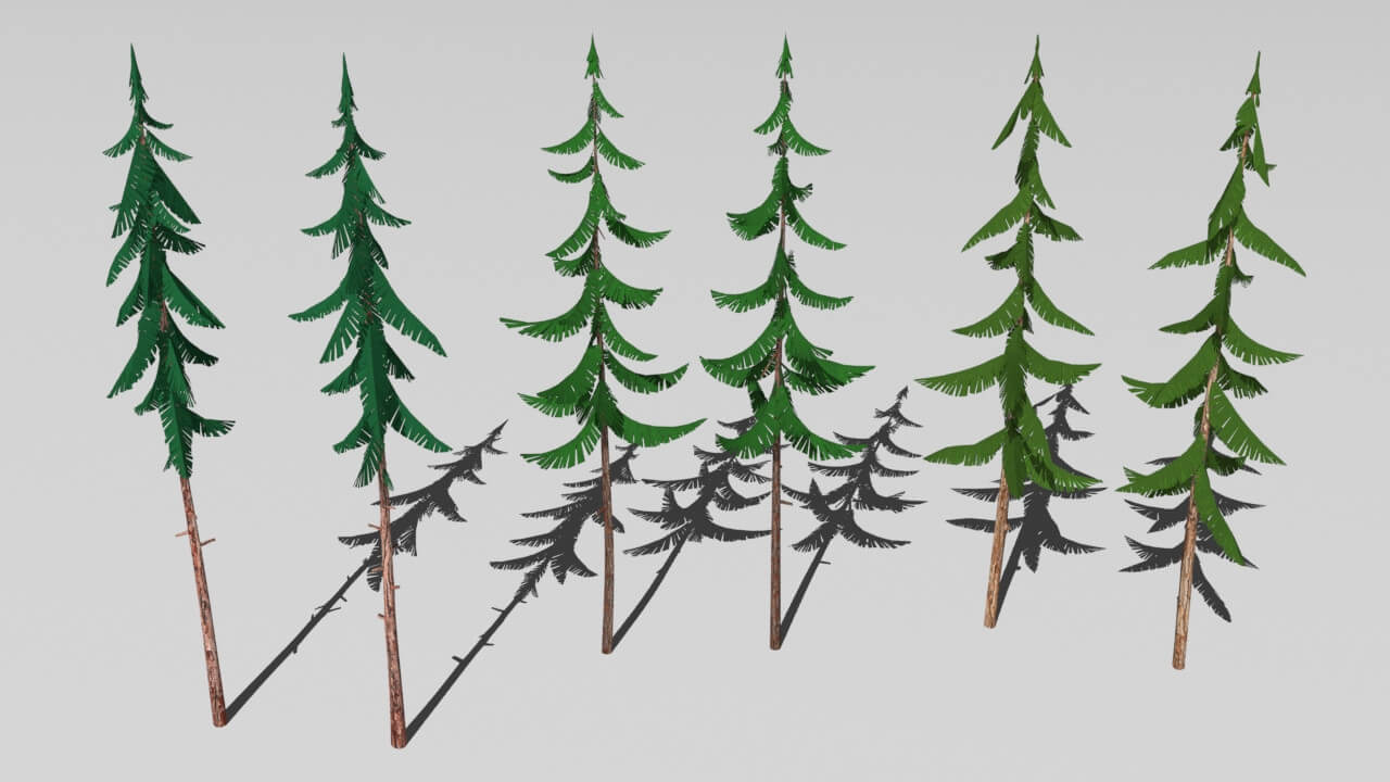Cartoon Trees - 3D Model by Buncic