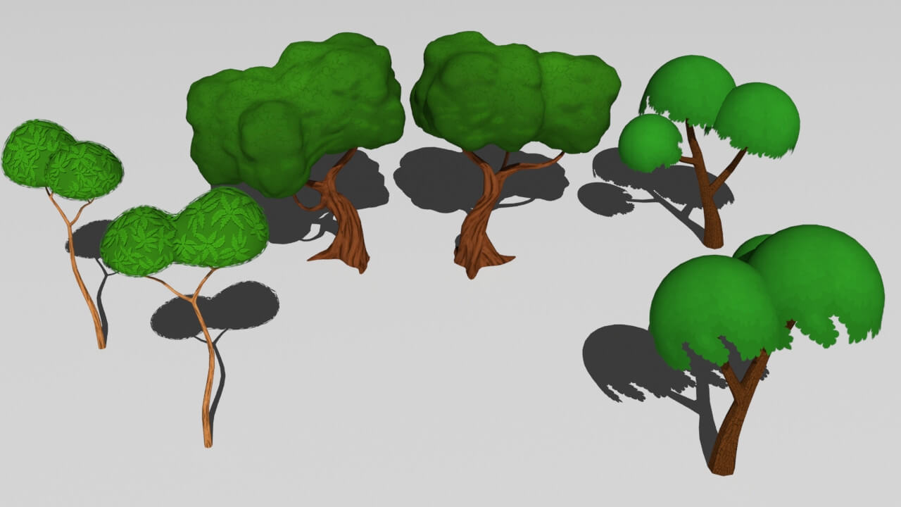 Cartoon Trees - 3D Model by Buncic