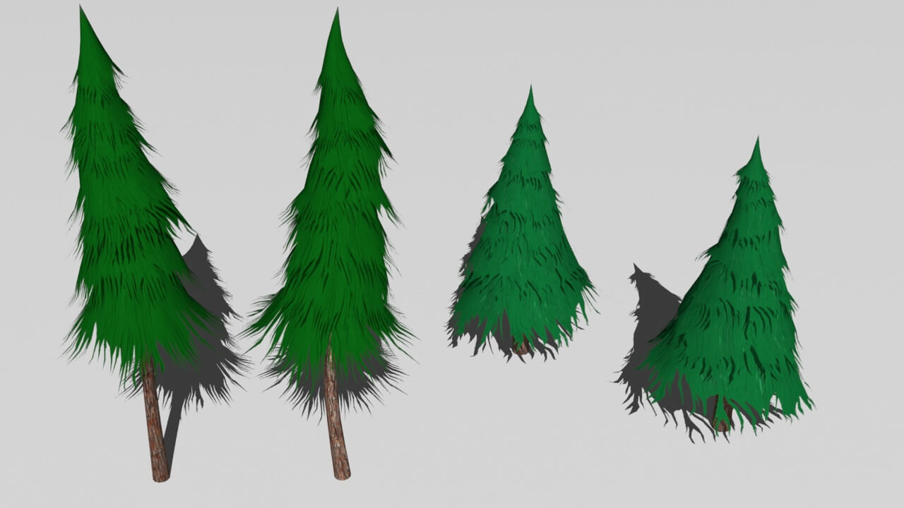 Cartoon Trees - 3D Model by Buncic