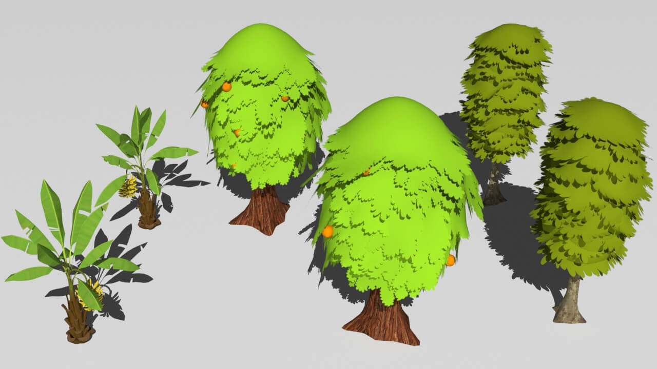Cartoon Trees - 3D Model by Buncic