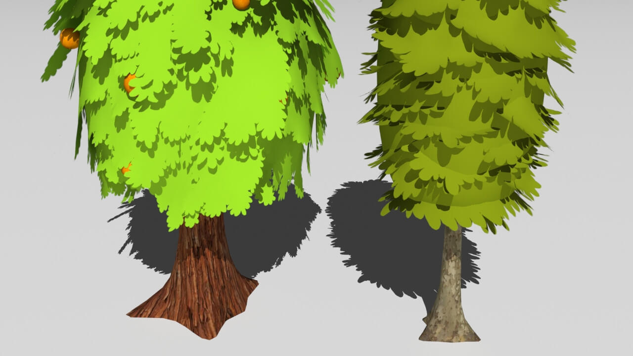 Cartoon Trees - 3D Model by Buncic