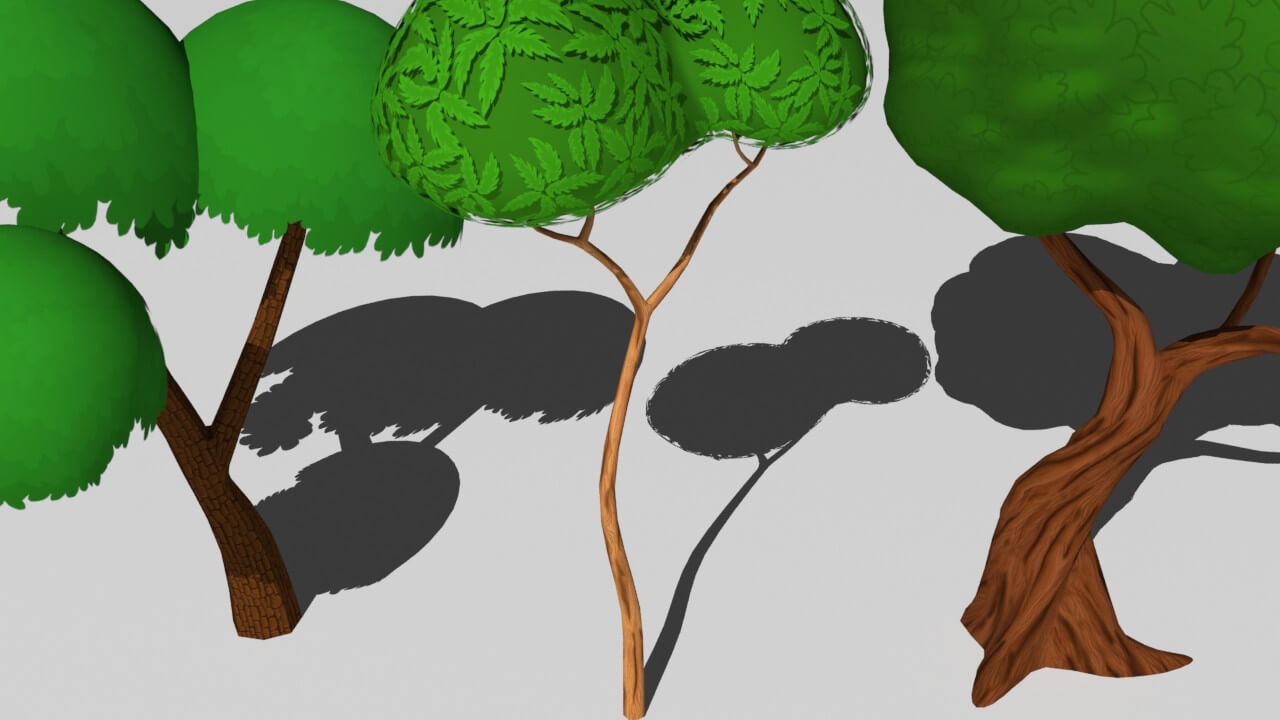 Cartoon Trees - 3D Model by Buncic