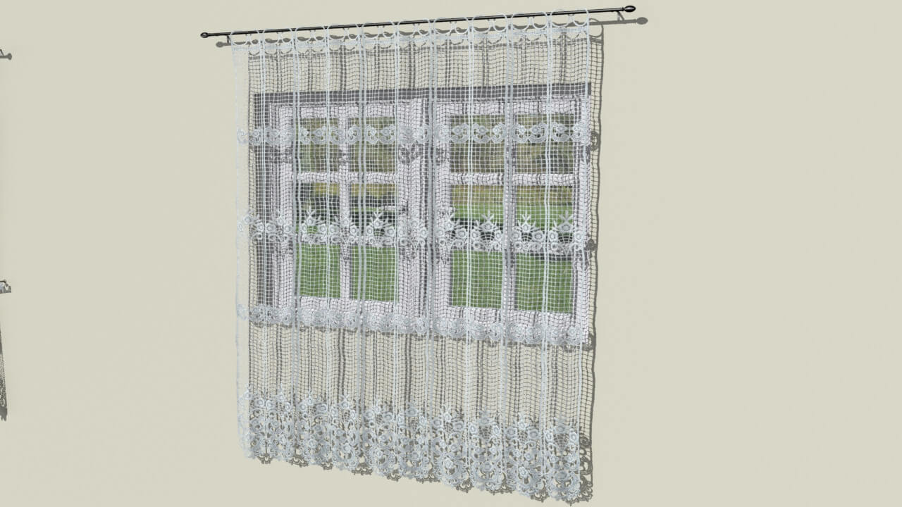 Crochet Lace Curtains - 3D Model by Buncic