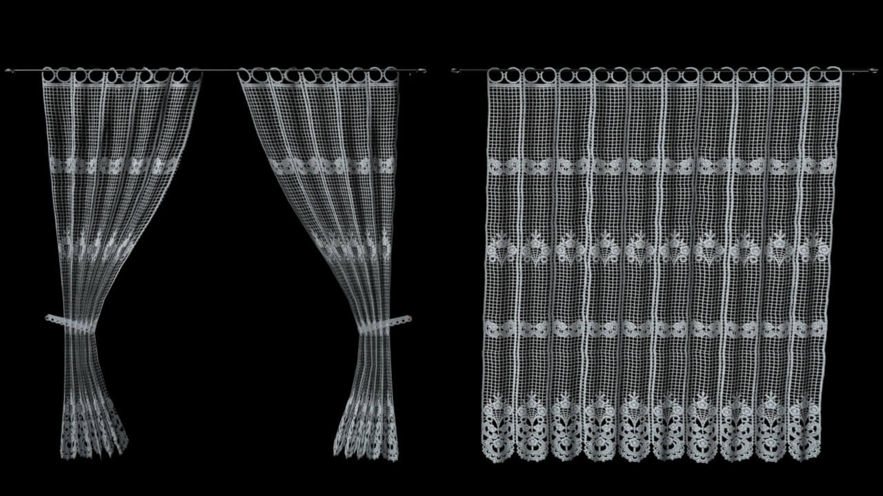 Crochet Lace Curtains - 3D Model by Buncic