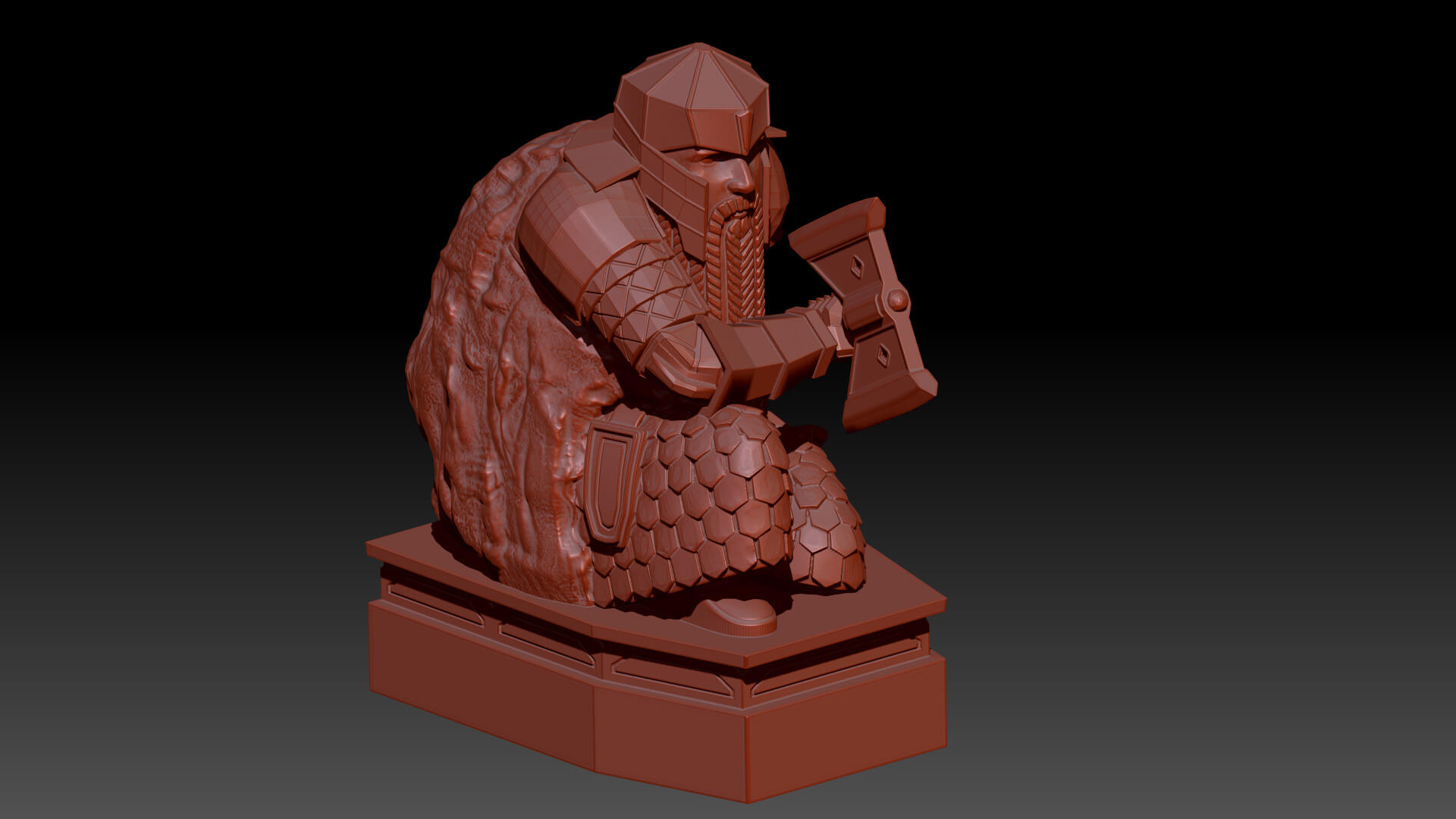 Dwarf Guardian Statue of Erebor - 3D Model by Buncic