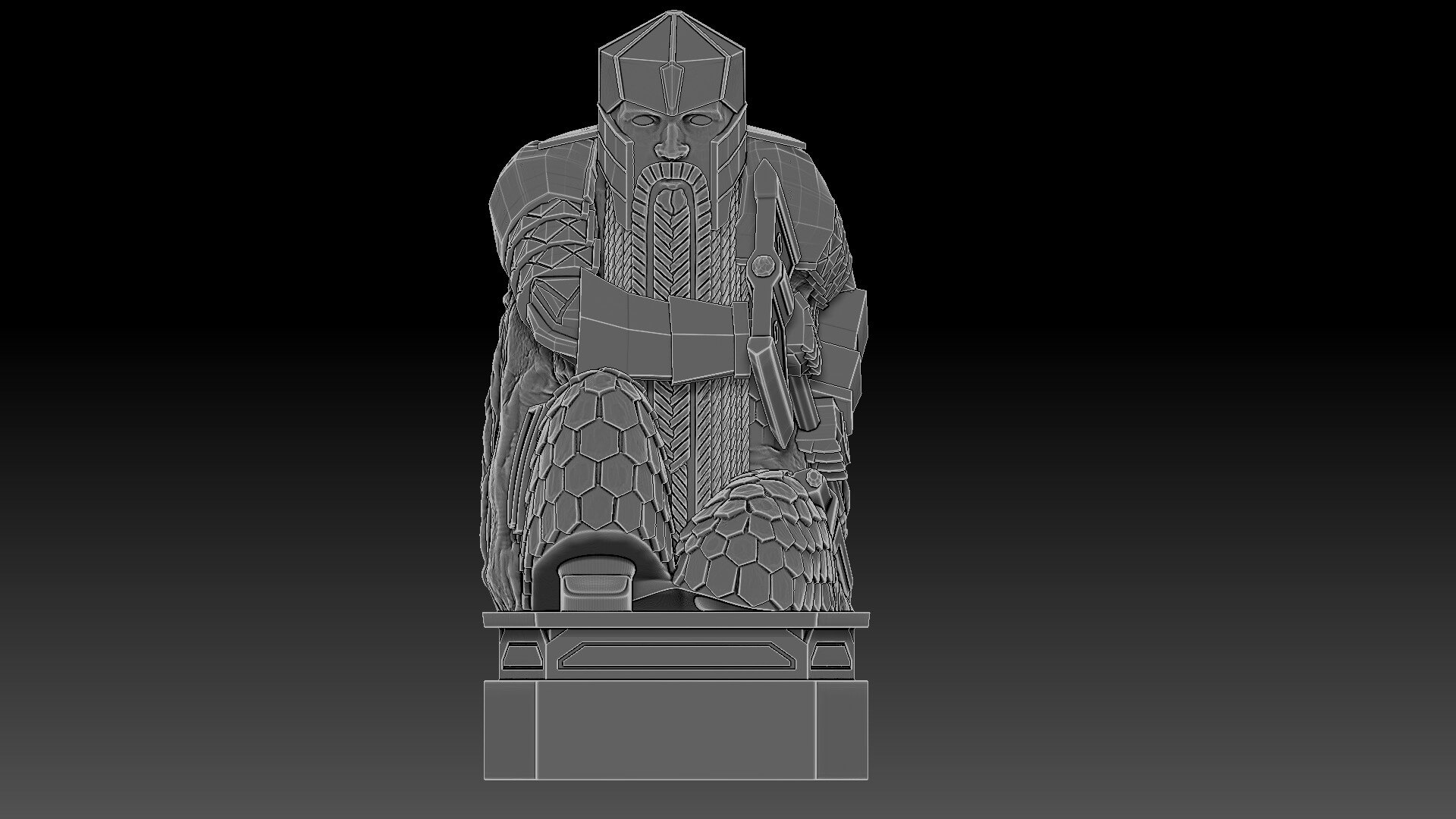 Dwarf Guardian Statue of Erebor - 3D Model by Buncic