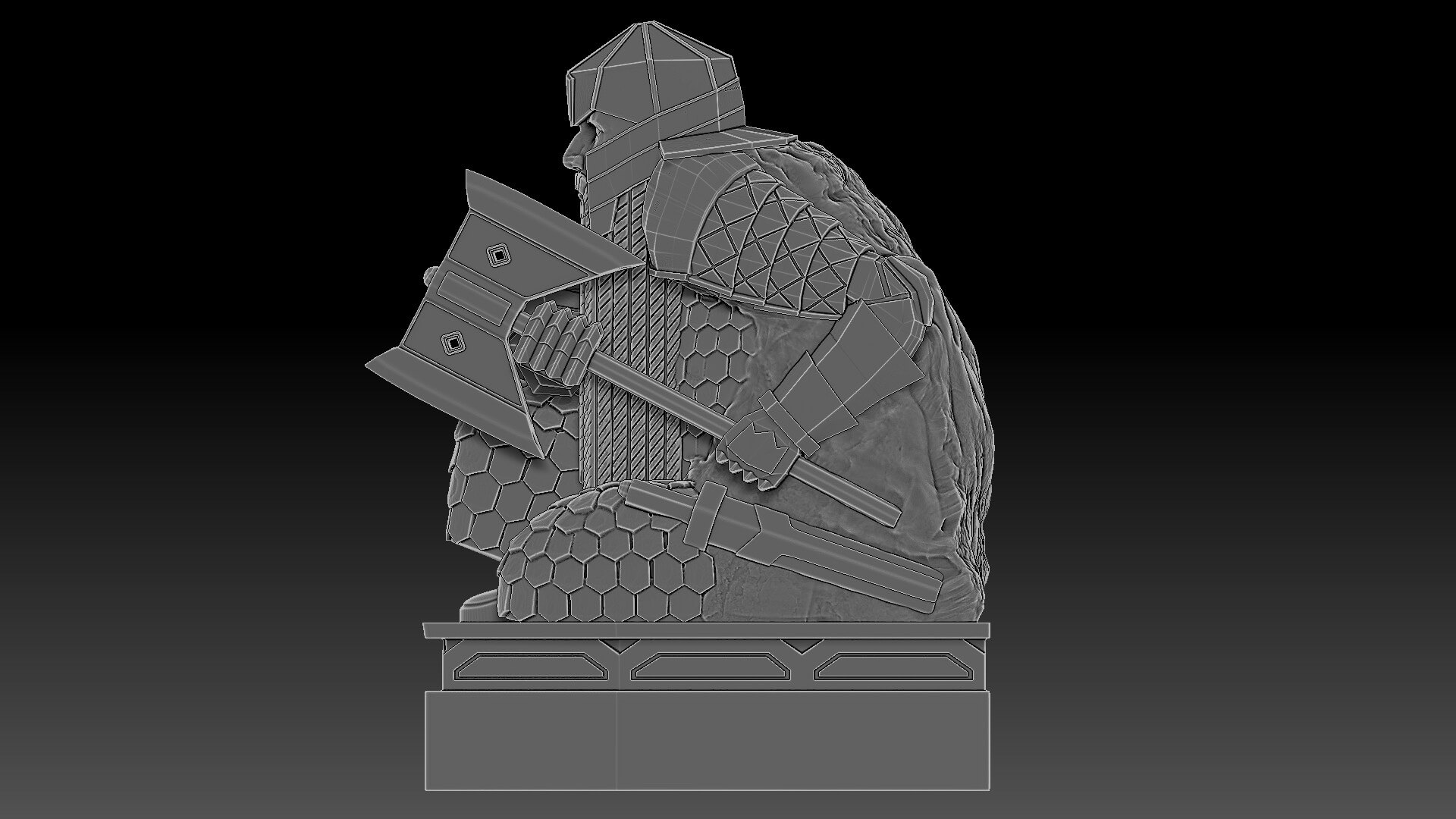 Dwarf Guardian Statue of Erebor - 3D Model by Buncic