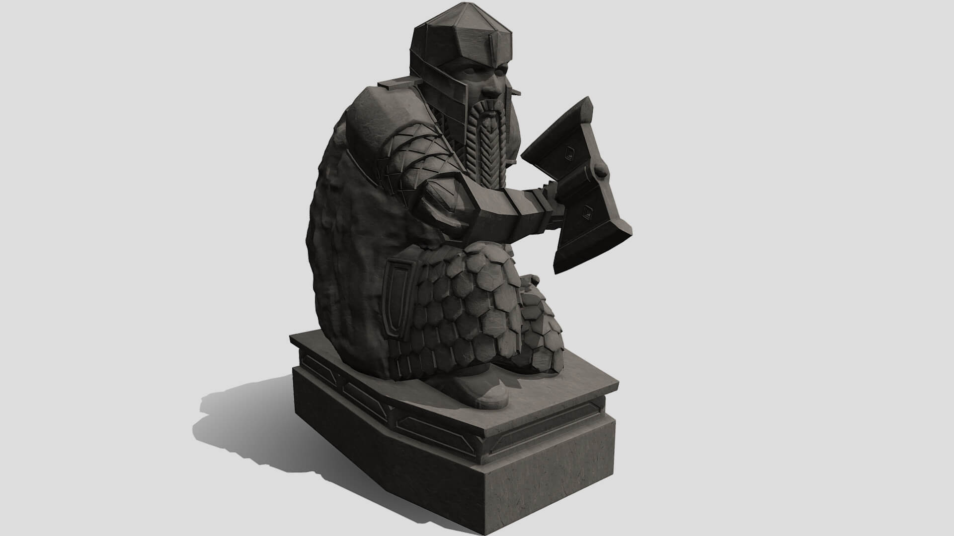 Dwarf Guardian Statue of Erebor - 3D Model by Buncic