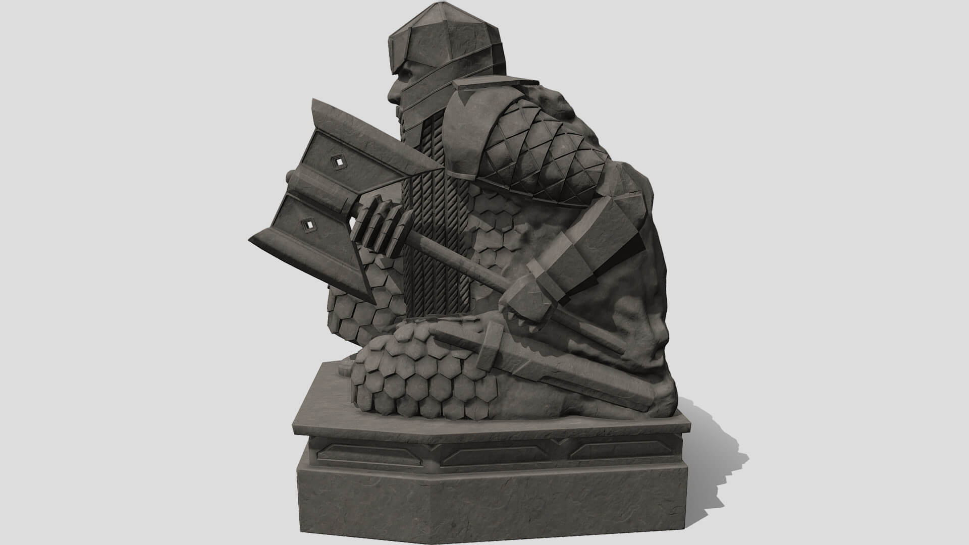 Dwarf Guardian Statue of Erebor - 3D Model by Buncic