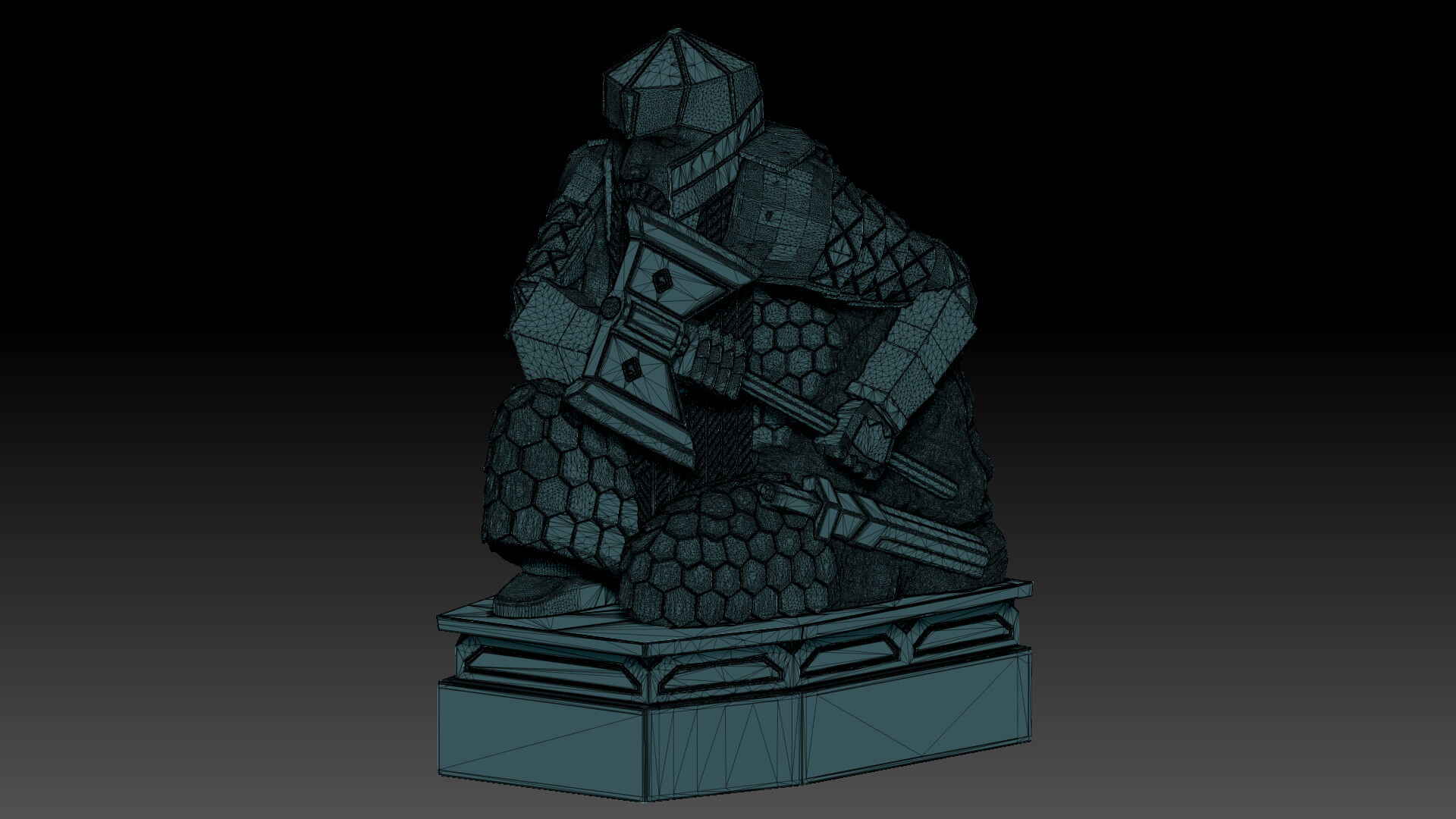 Dwarf Guardian Statue of Erebor - 3D Model by Buncic