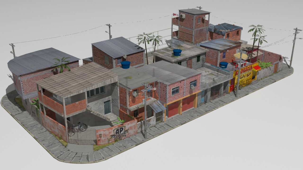 Favela Street - 3D Model by Buncic
