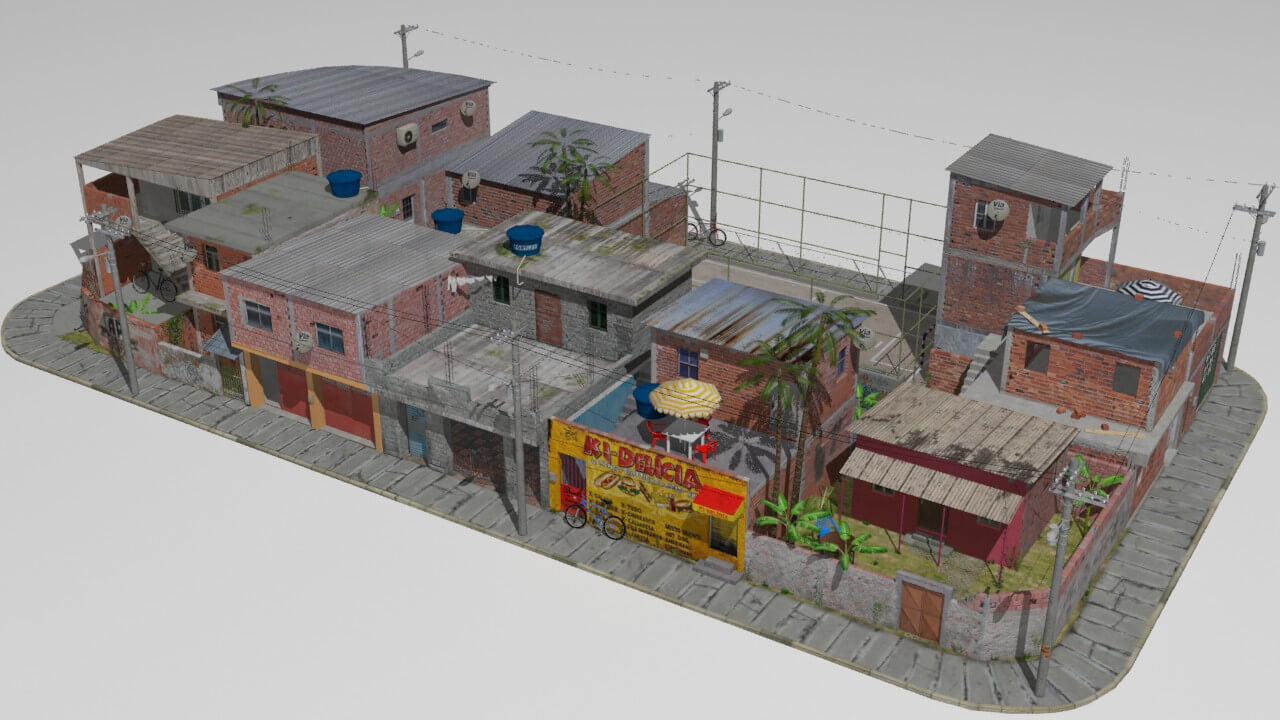 Favela Street - 3D Model by Buncic