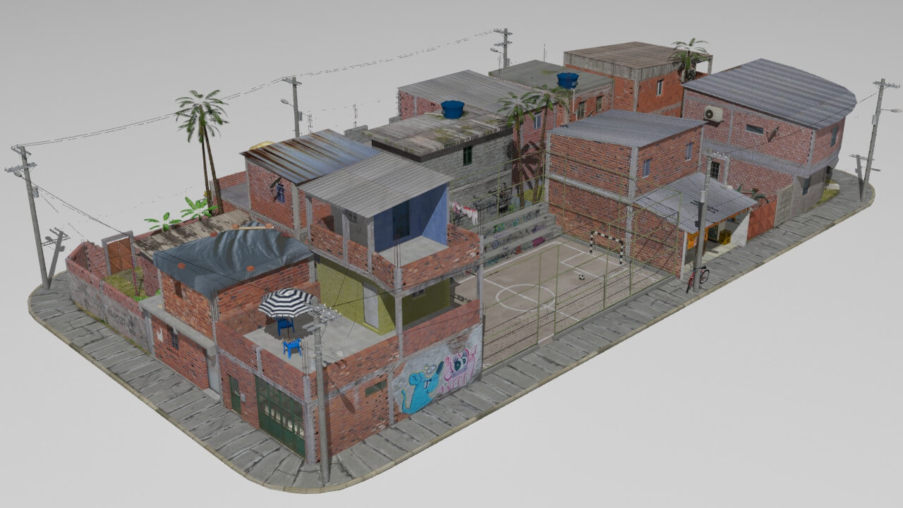 Favela Street - 3D Model by Buncic