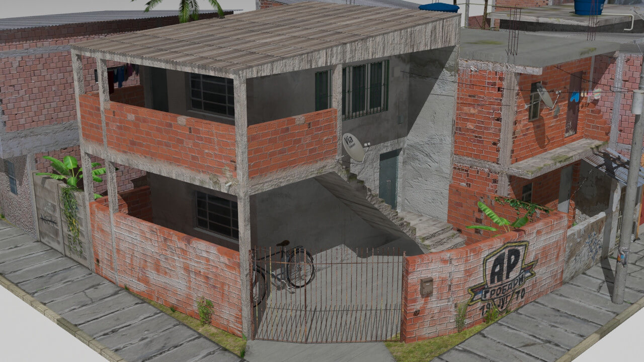 Favela Street - 3D Model by Buncic
