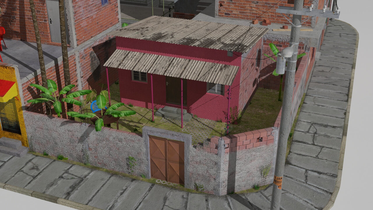 Favela Street - 3D Model by Buncic