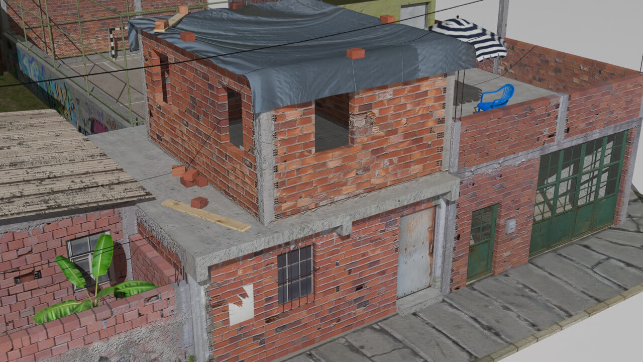 Favela Street - 3D Model by Buncic