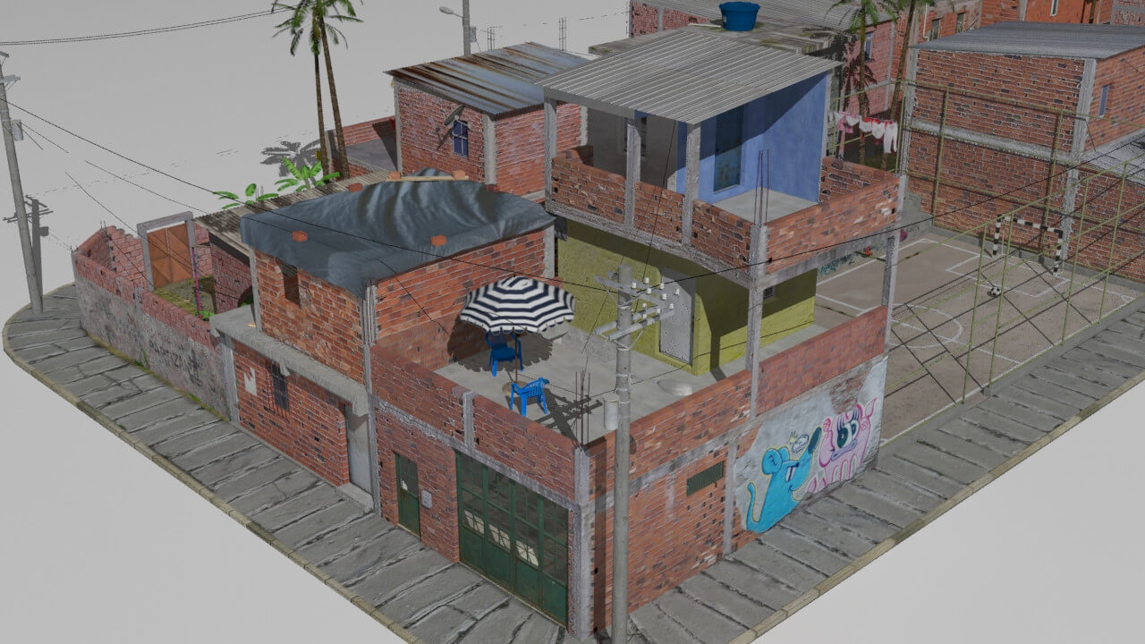 Favela Street - 3D Model by Buncic