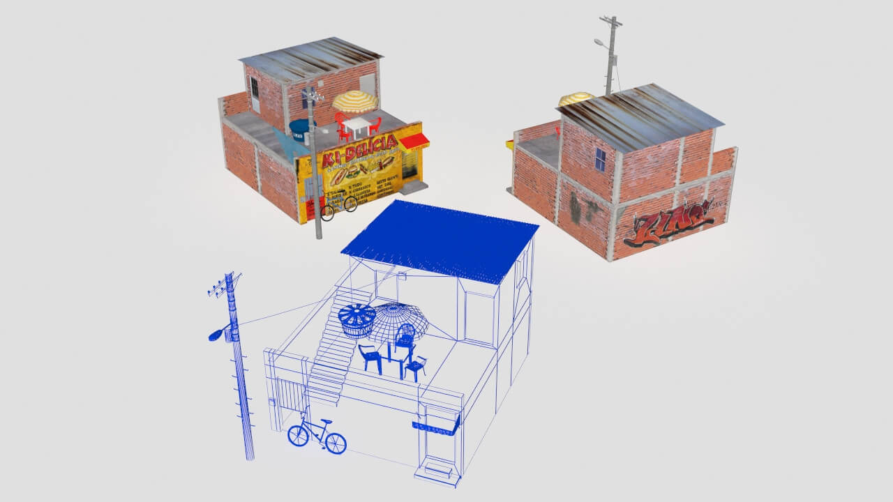 Favela Street - 3D Model by Buncic