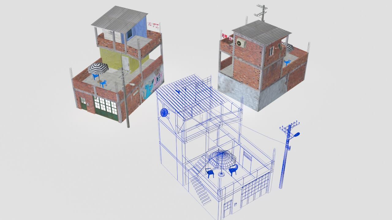 Favela Street - 3D Model by Buncic