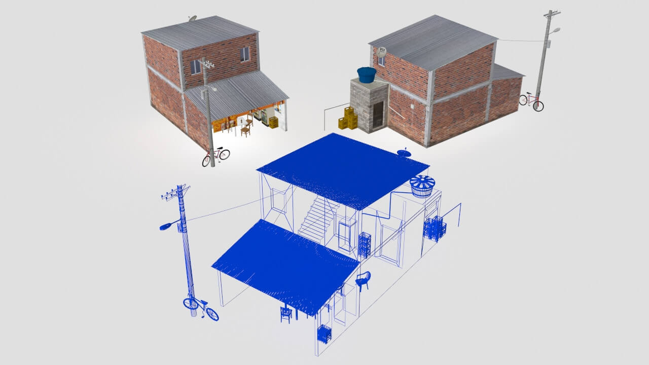 Favela Street - 3D Model by Buncic