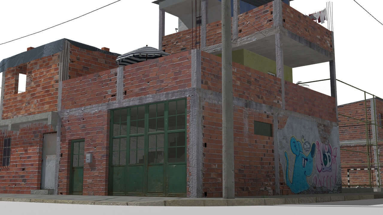 Favela Street - 3D Model by Buncic