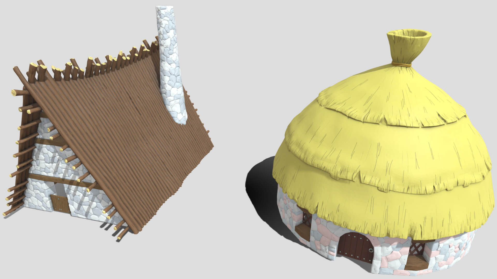 Gaul Village Houses - 3D Model by Buncic