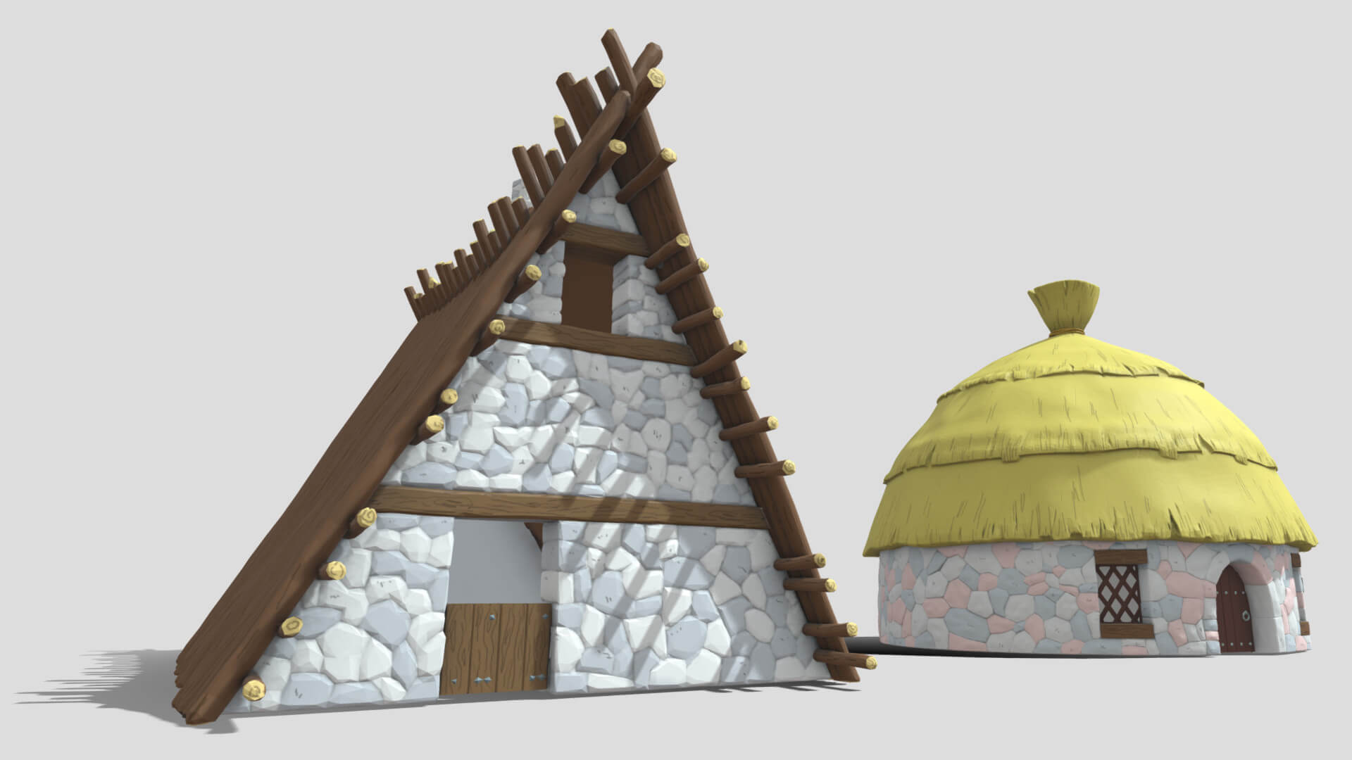 Gaul Village Houses - 3D Model by Buncic