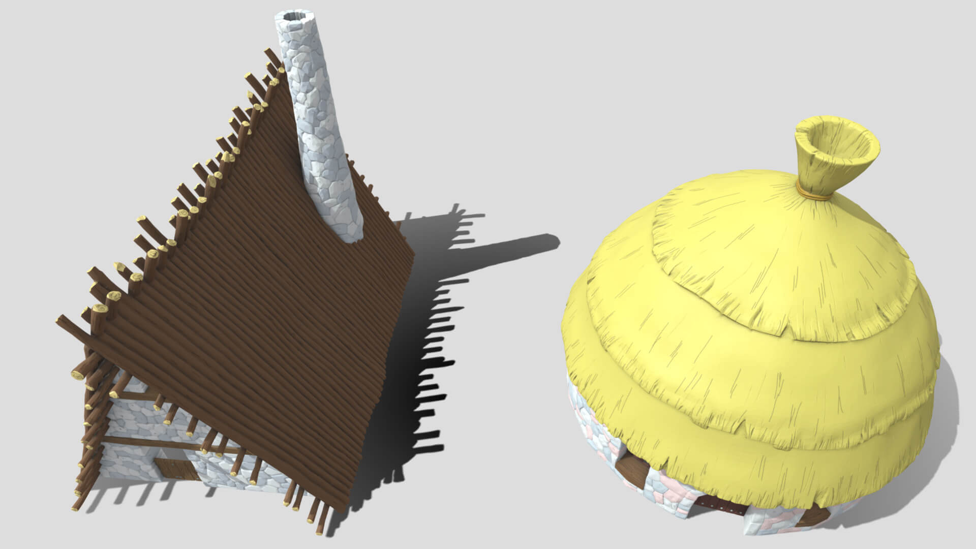 Gaul Village Houses - 3D Model by Buncic