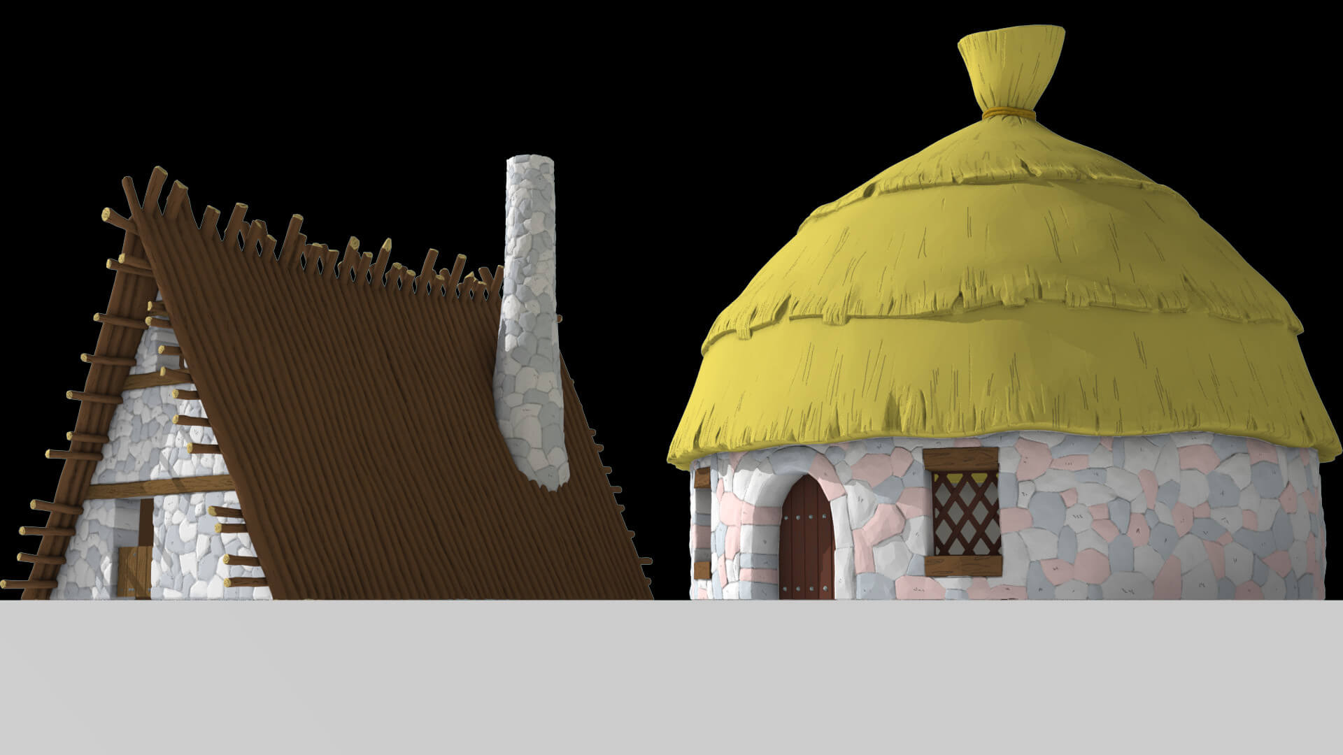 Gaul Village Houses - 3D Model by Buncic