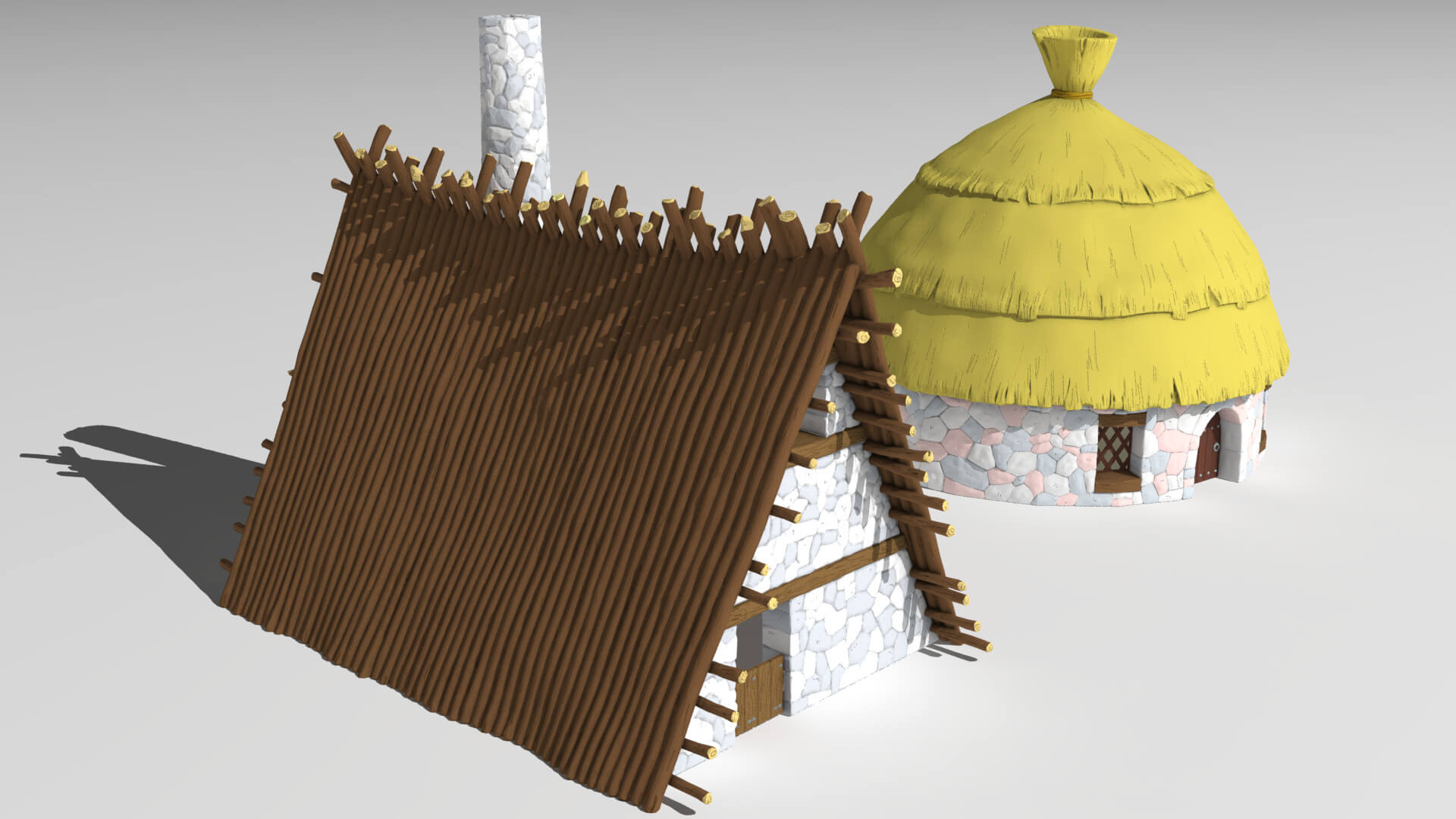 Gaul Village Houses - 3D Model by Buncic