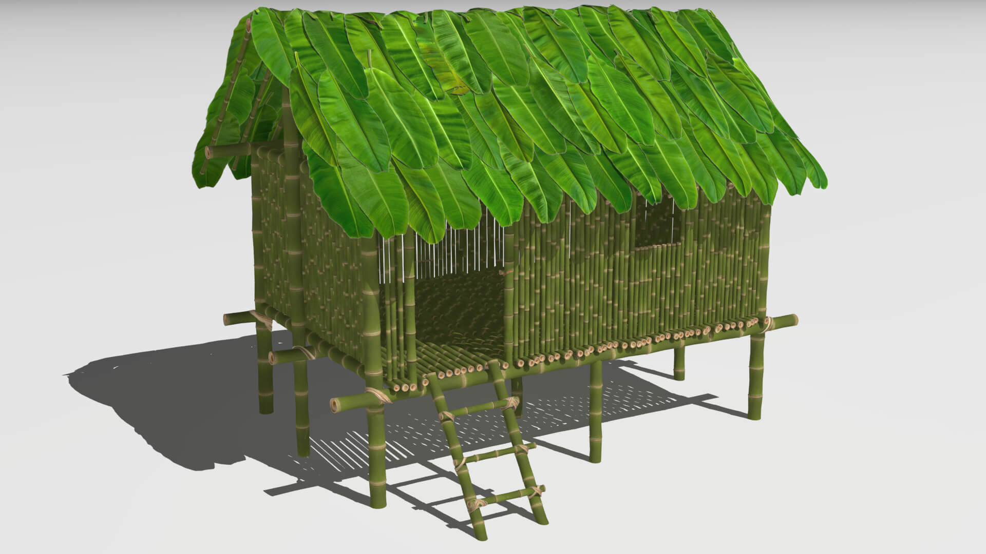 Jungle Hut Low Poly - 3D Model by Buncic