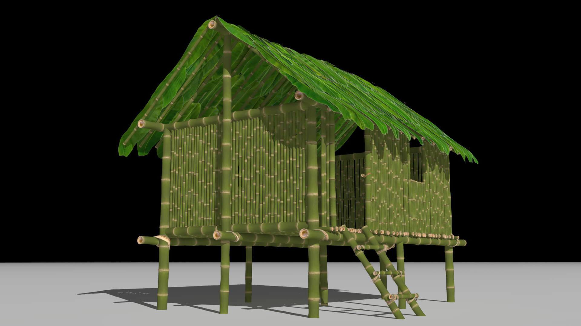 Jungle Hut Low Poly - 3D Model by Buncic