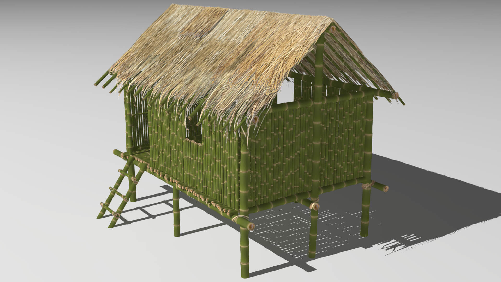 Jungle Hut Low Poly - 3D Model by Buncic