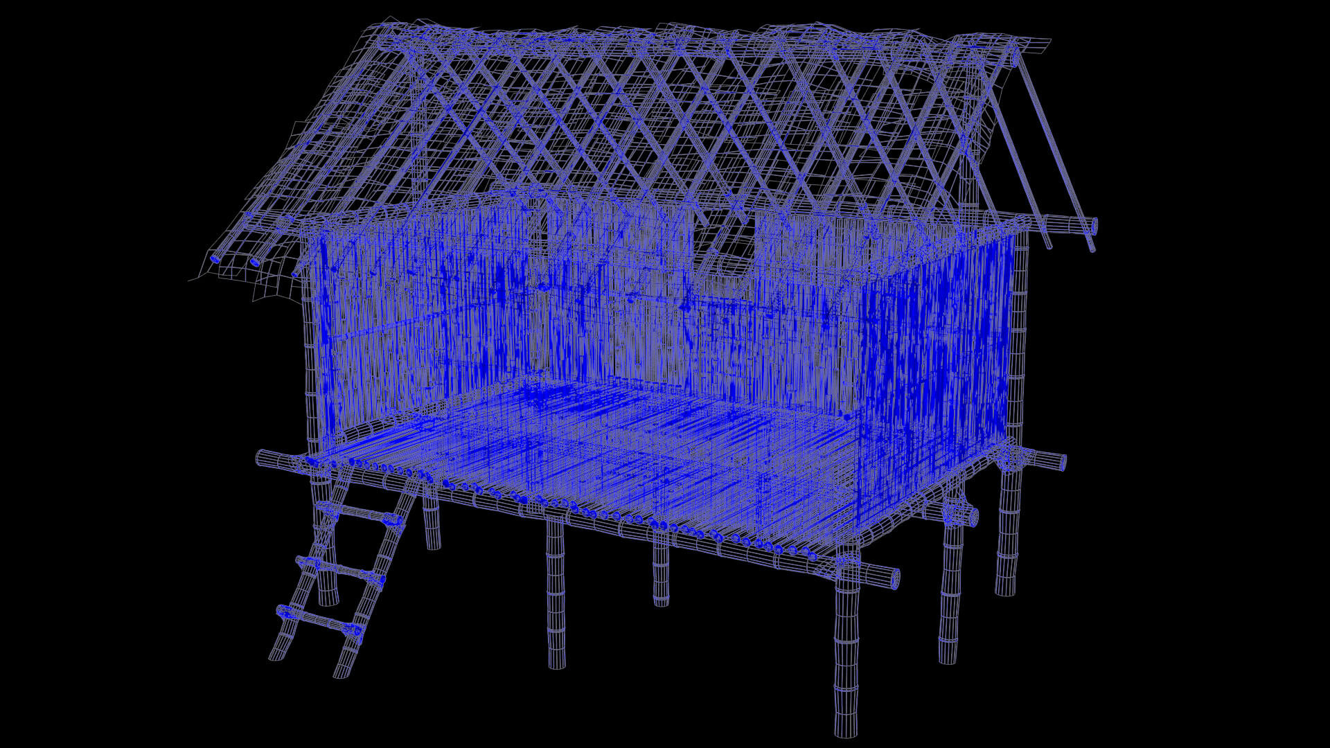 Jungle Hut Low Poly - 3D Model by Buncic