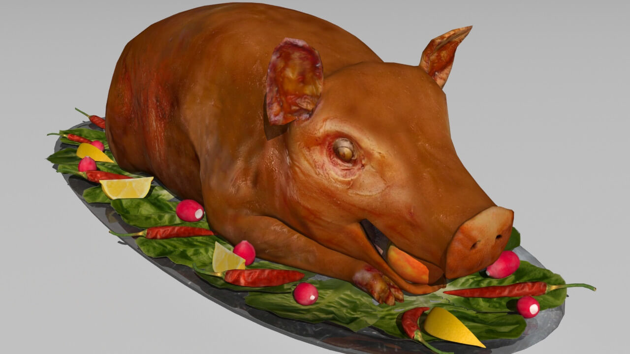 Pig Roast - 3D Model by Buncic