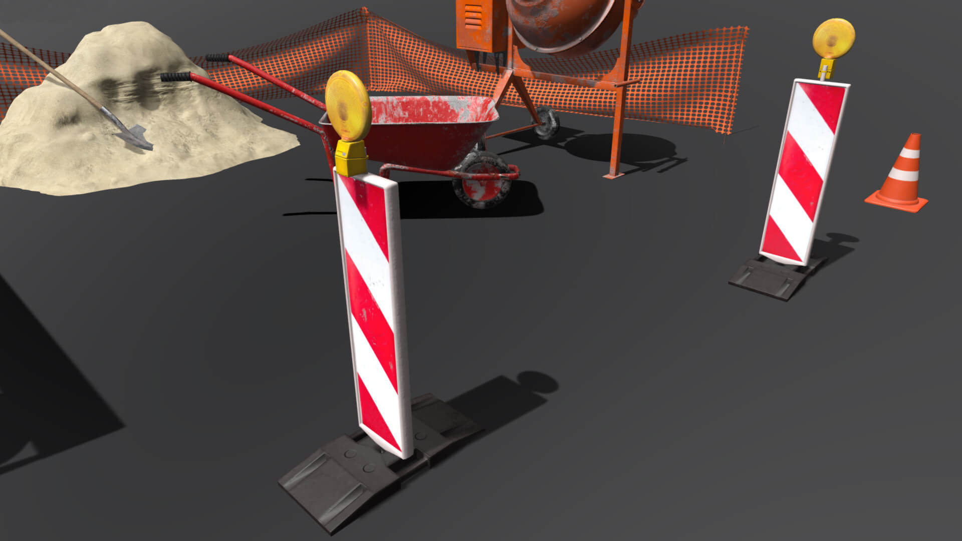 Roadwork Construction - 3D Model by Buncic