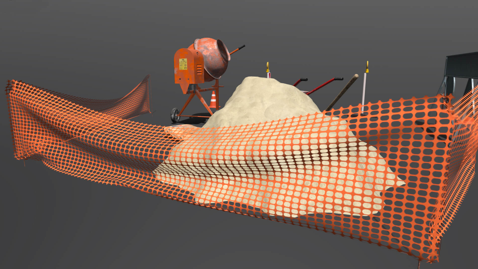 Roadwork Construction - 3D Model by Buncic