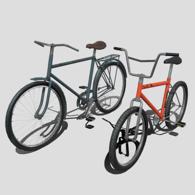 Two Low Poly Bikes - 3D Model by Buncic