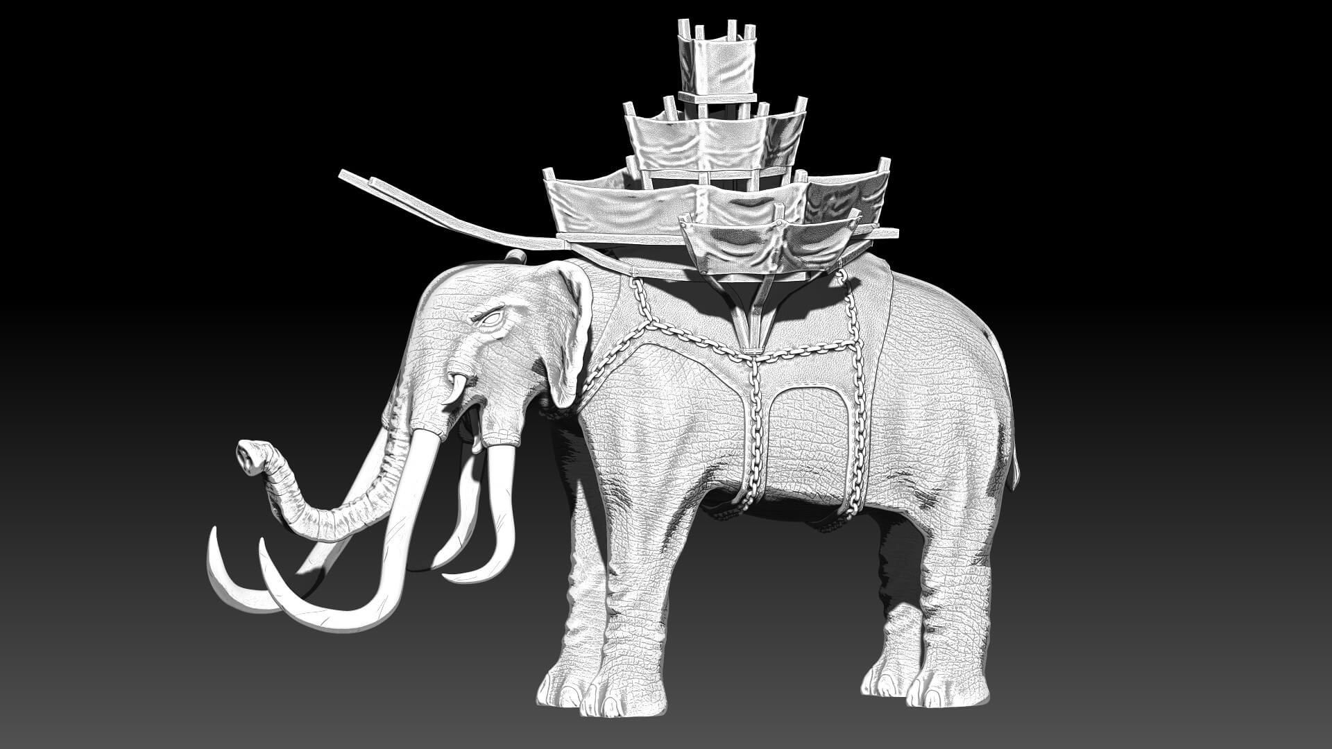 War Elephants - 3D Model by Buncic