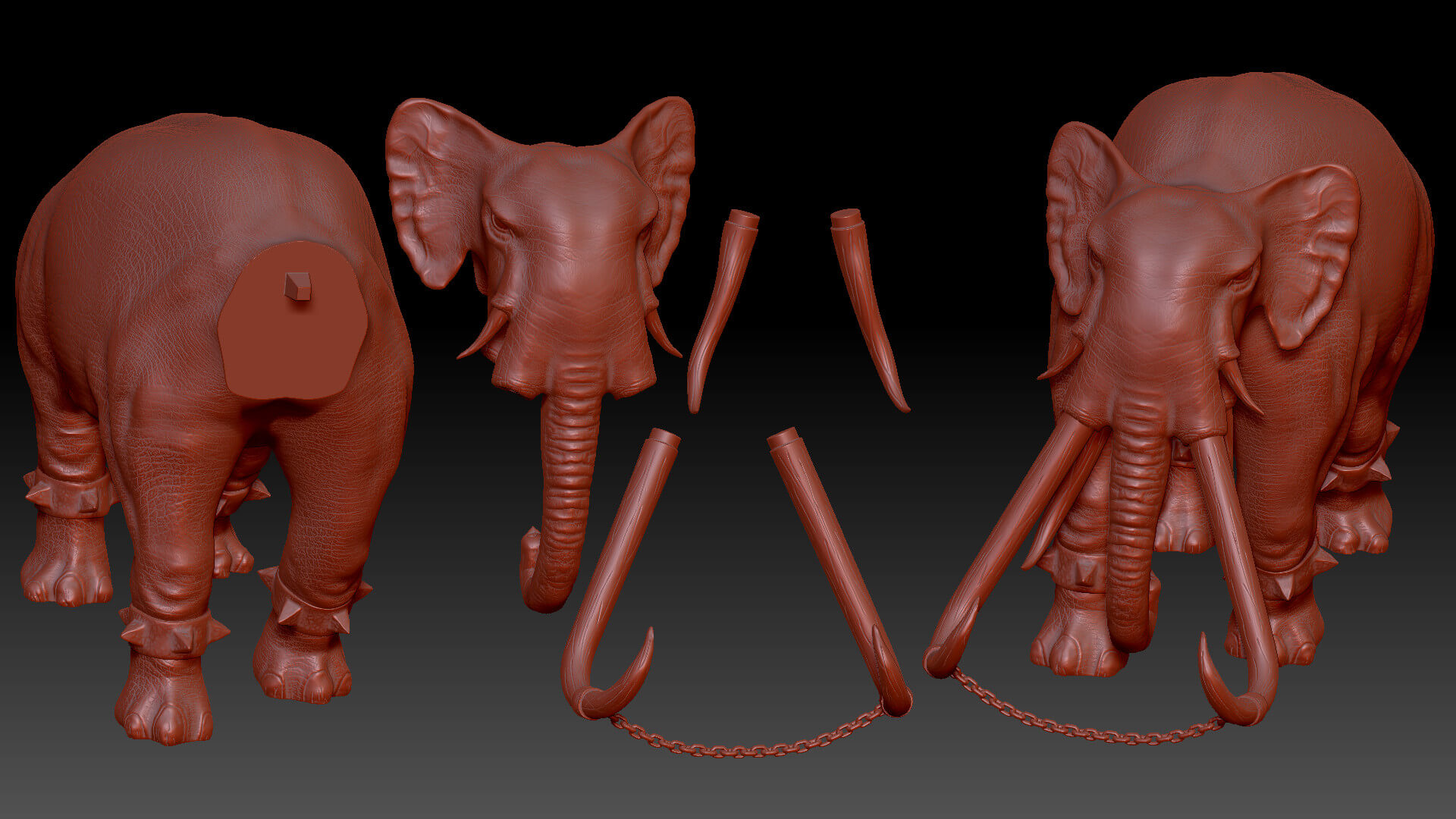 War Elephants - 3D Model by Buncic