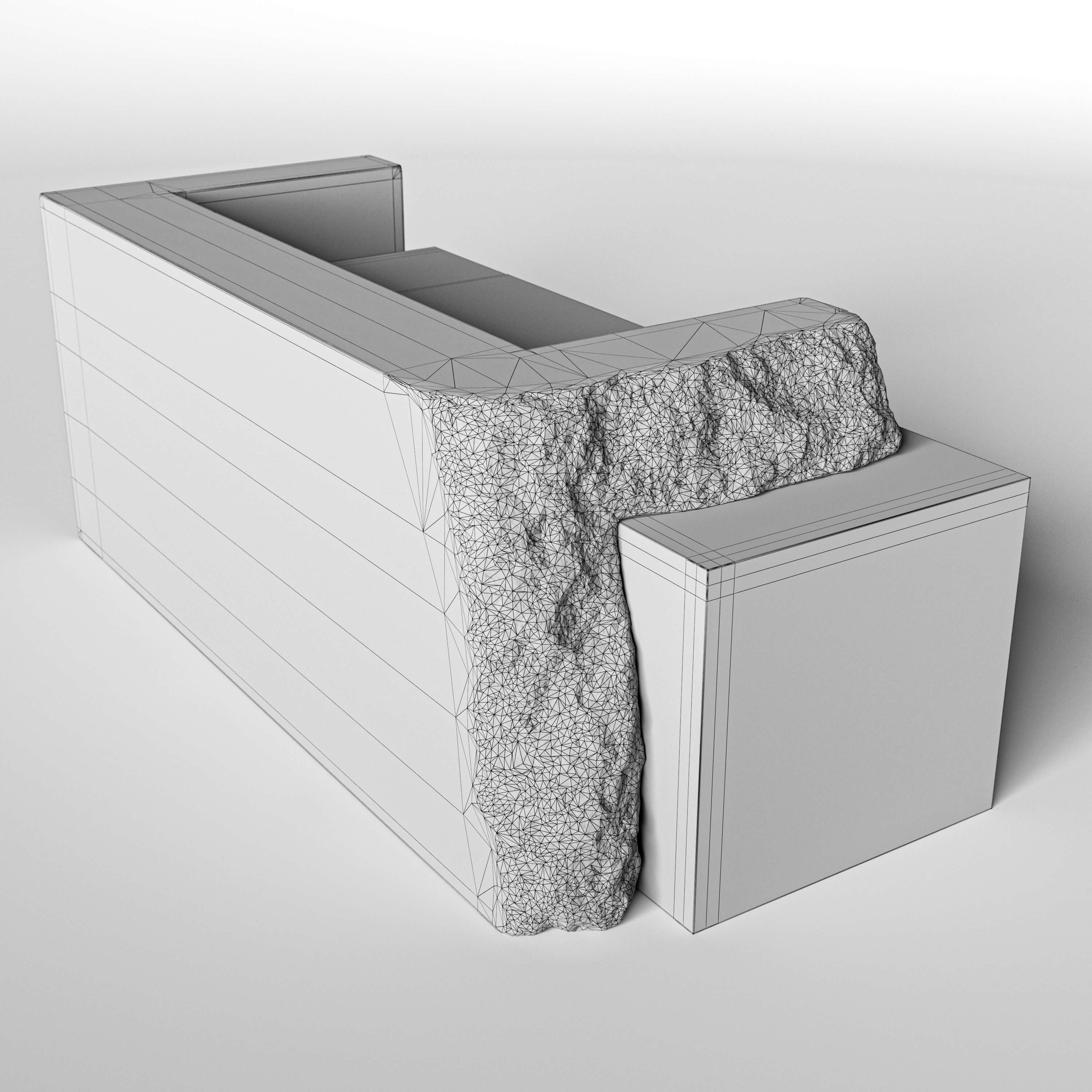 Design Reception Concrete and Brass - 3D Model by Buzoverov