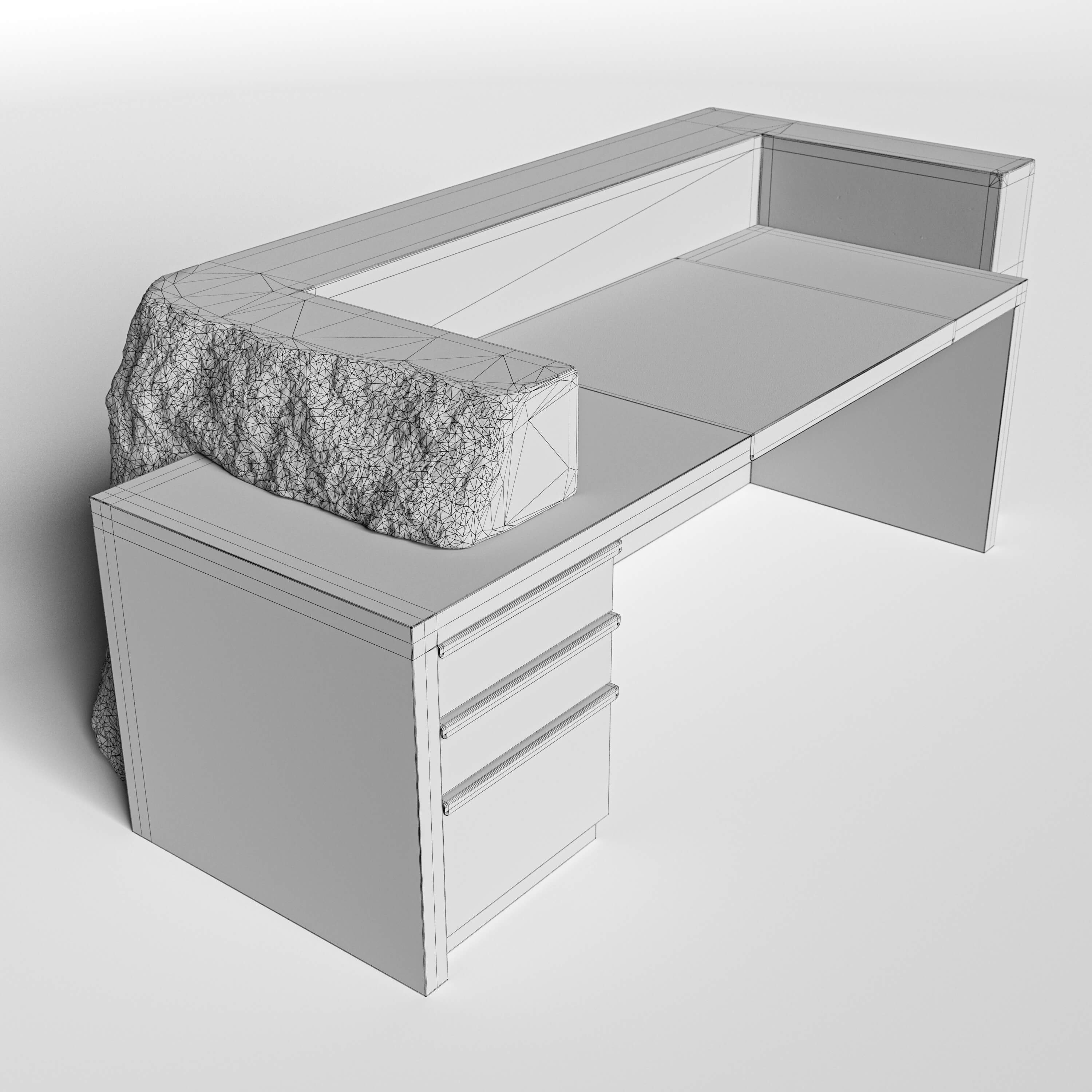 Design Reception Concrete and Brass - 3D Model by Buzoverov