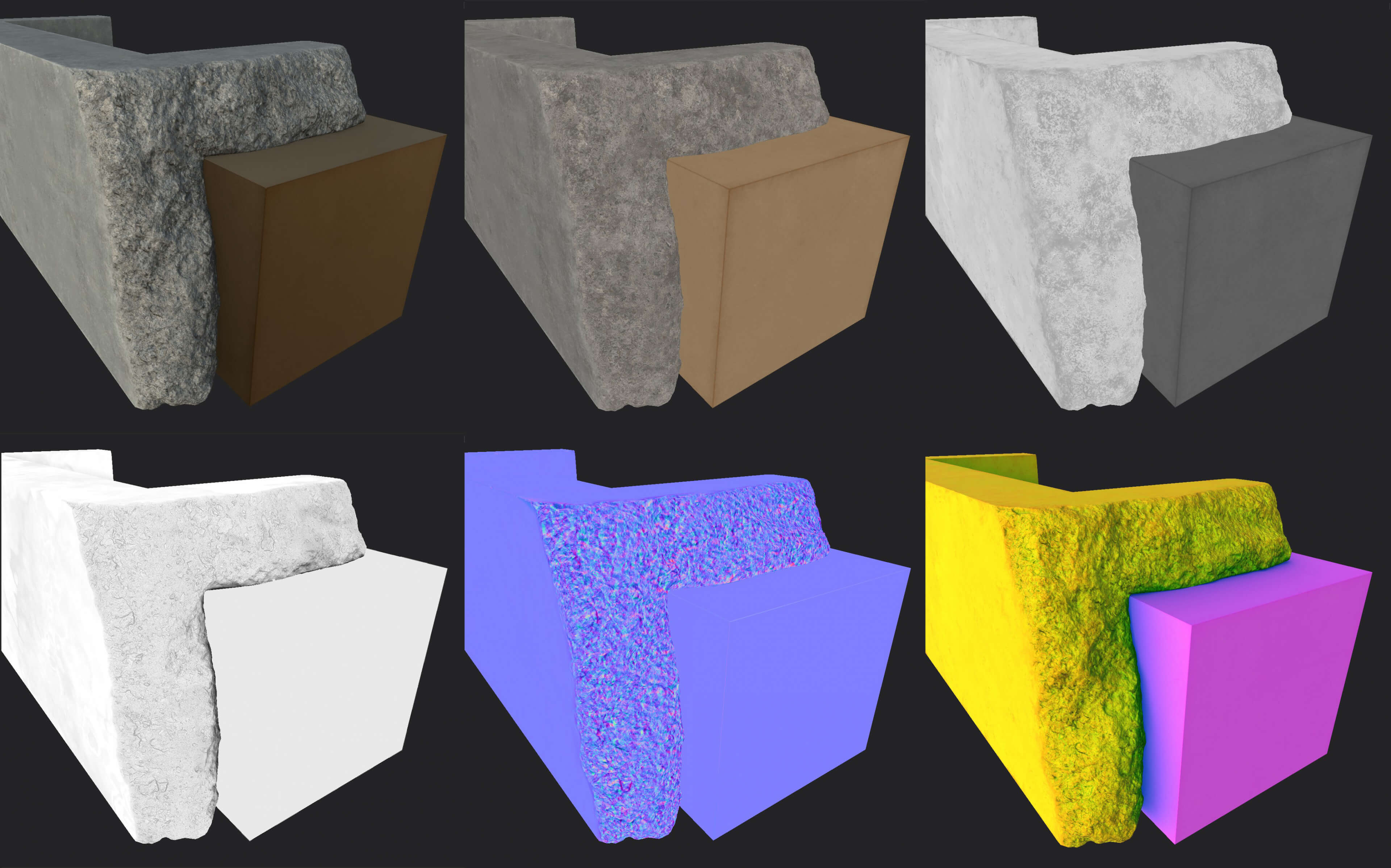 Design Reception Concrete and Brass - 3D Model by Buzoverov