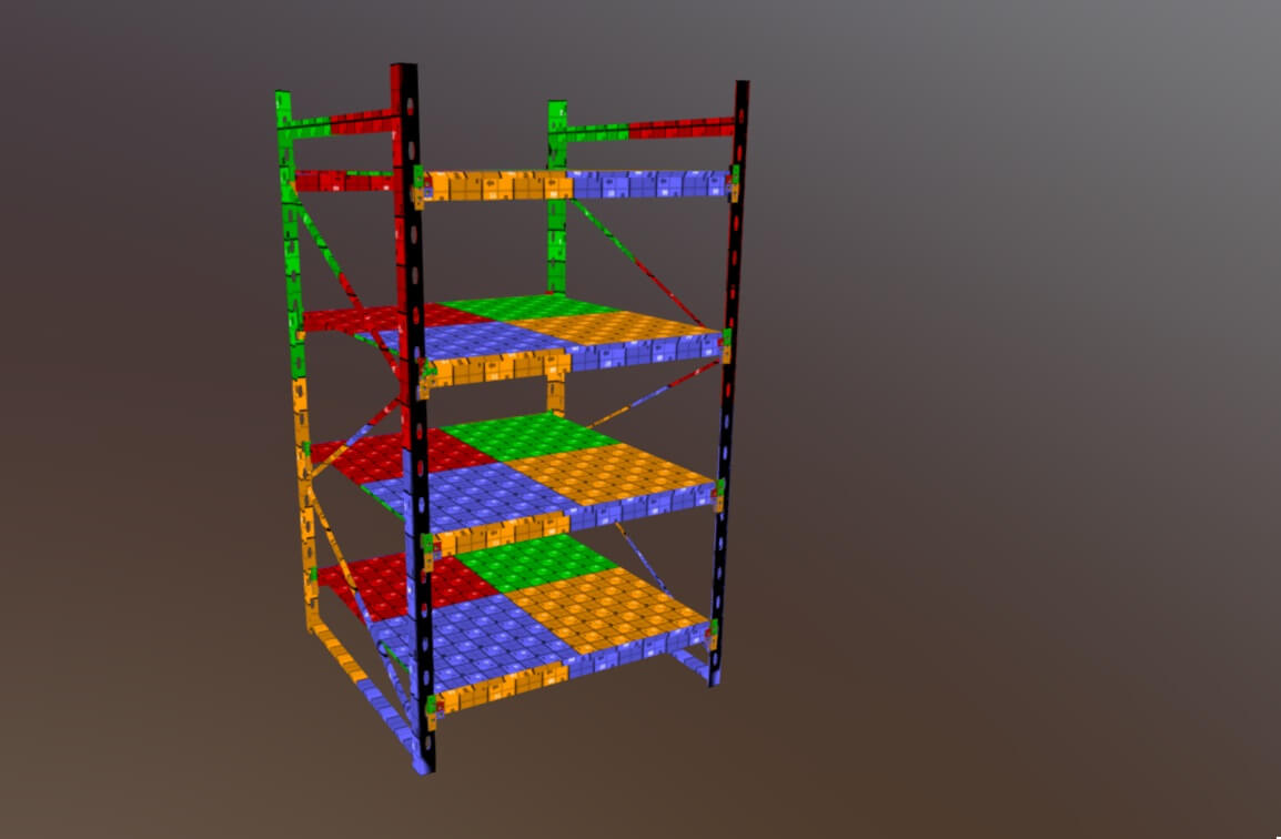 Metal Rack for Warehouse - 3D Model by C-MES