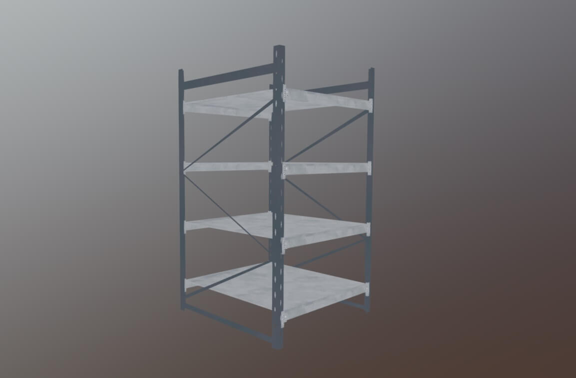 Metal Rack for Warehouse - 3D Model by C-MES