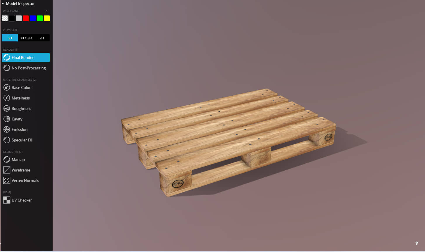 Pallet-Epal 1200X800X144 3D Model by C-MES