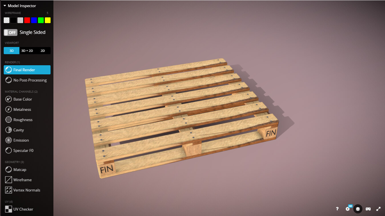 Pallet-Eur-Fin 3D Model by C-MES