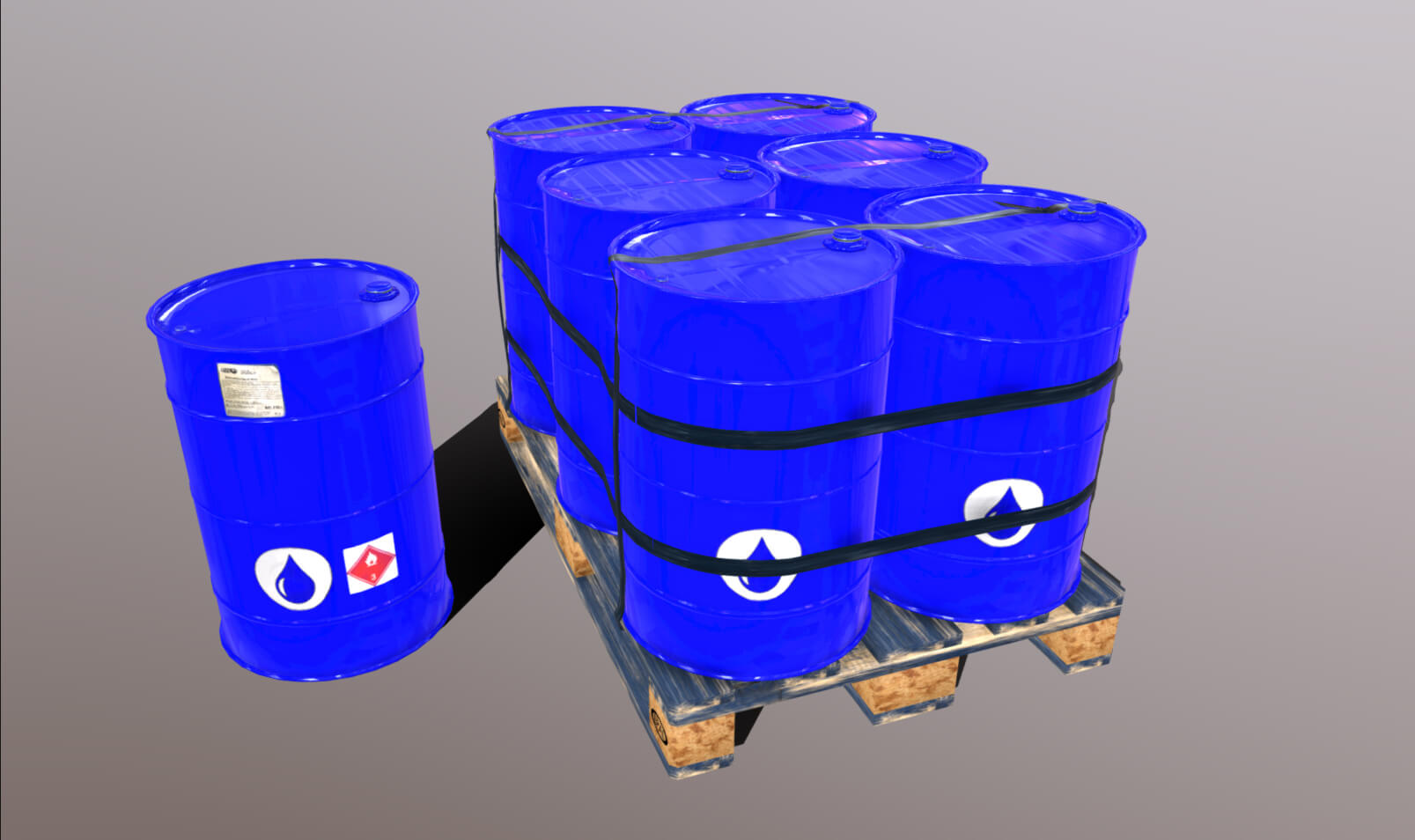 Pallet With Imperial Barrels - 3D Model by C-MES