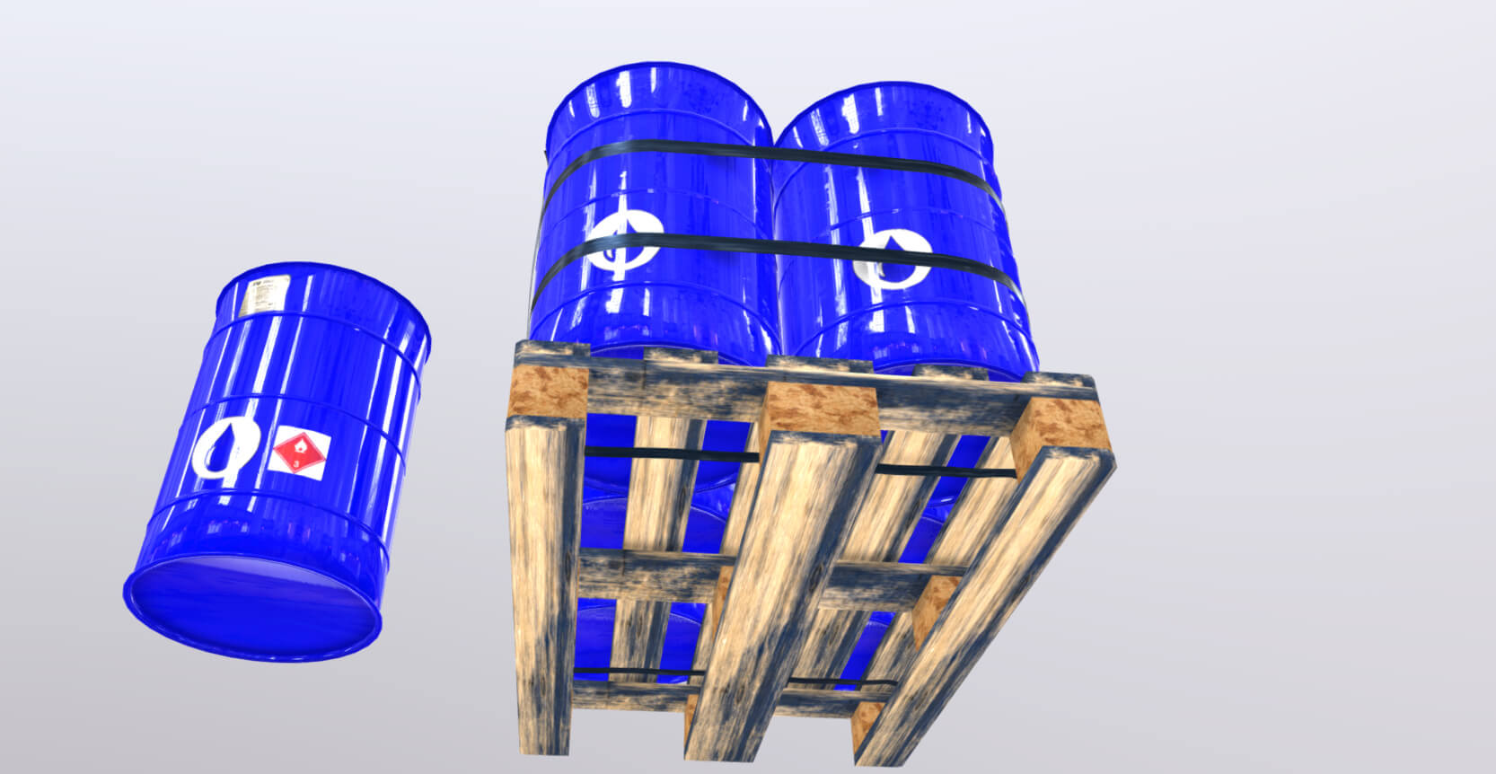 Pallet With Imperial Barrels - 3D Model by C-MES